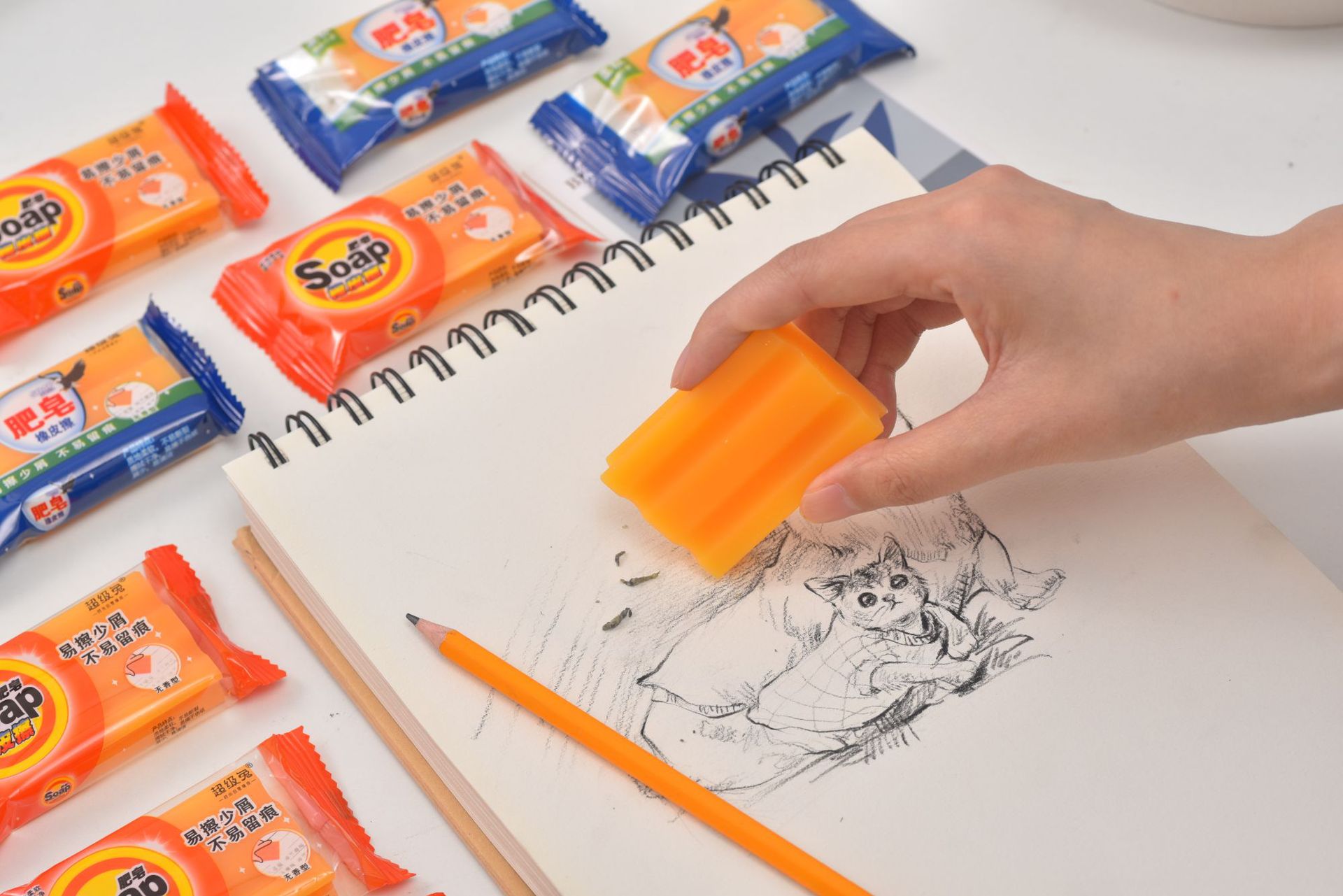 中号款肥皂造型橡皮擦卡通创意小学生专用考试橡皮擦的干净不留痕-阿里巴巴