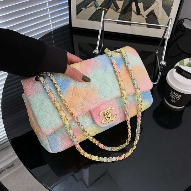 Cross-border foreign trade BAGS bag women's Chanel style gradient color ...