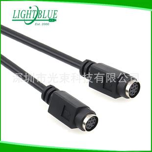 定制S端子mini DIN8针连接8针全接直连线MD8P芯针对针数据线-阿里巴巴