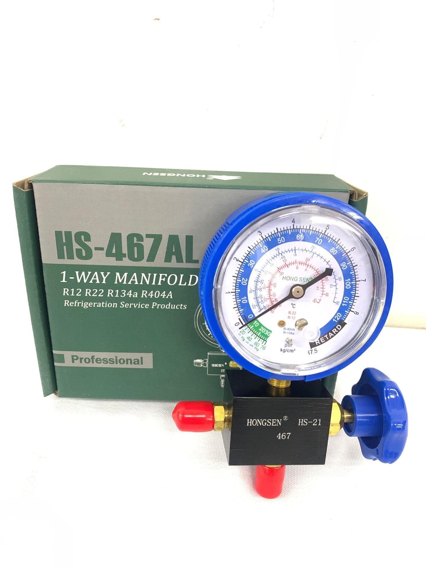 鸿森HS-467AL AH加液表 冷媒压力表 制冷剂加氟表 氟氯昂雪种单表-阿里巴巴