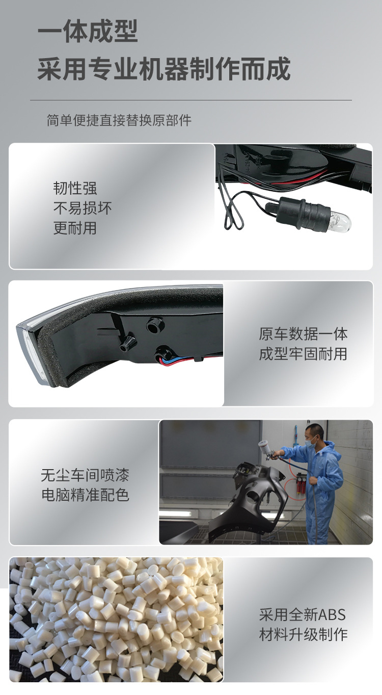 适用于奔驰W164倒车镜灯转向后视镜灯汽车后视镜流光灯1648200521-阿里巴巴