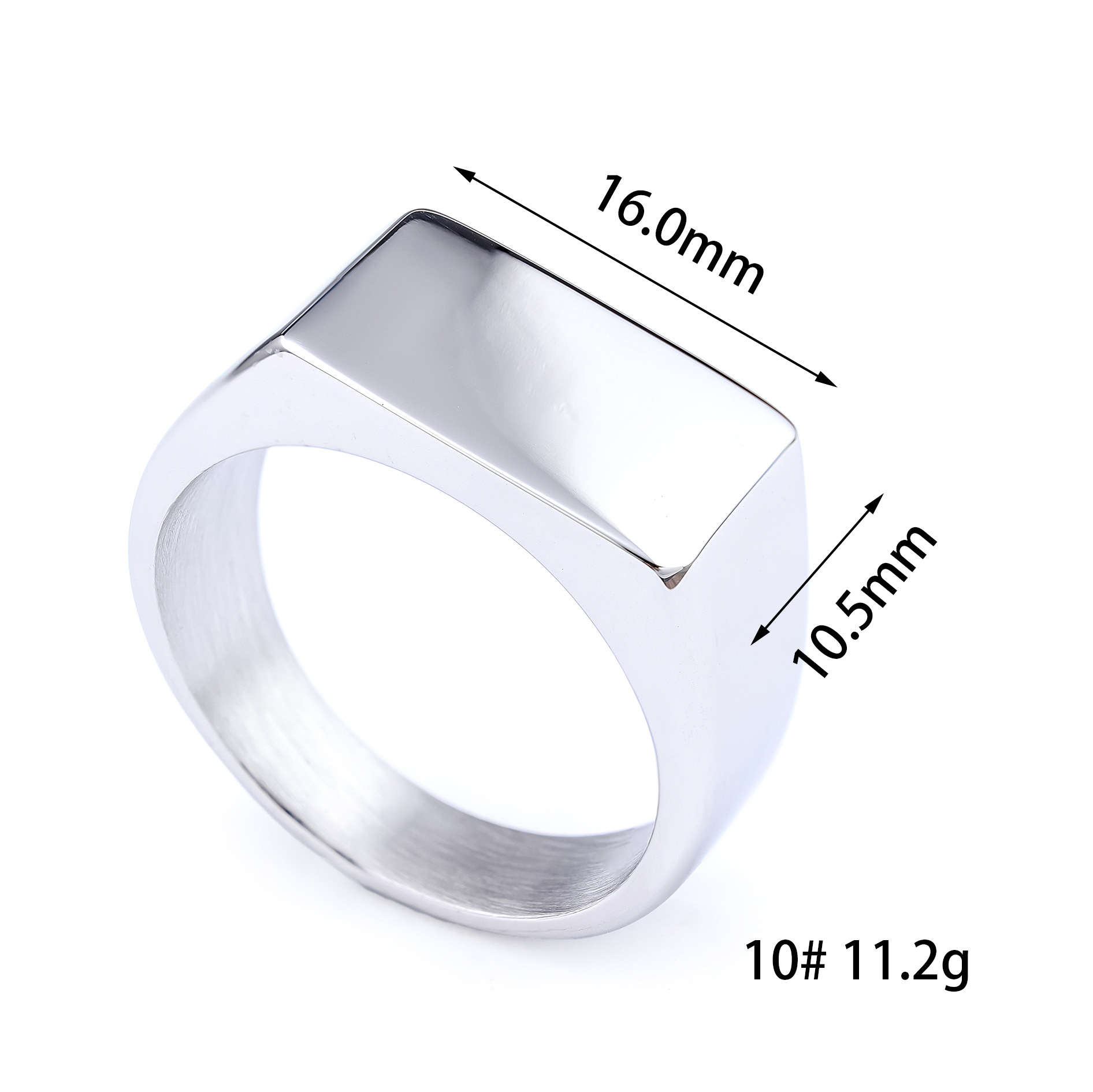 跨境电商简约时尚钛钢戒指小众长方形镜面光面ins风钛钢戒指-阿里巴巴