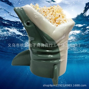 跨境新品 Sharks Popcorn Bucket 鲨鱼爆米花桶50周年纪念桶-阿里巴巴