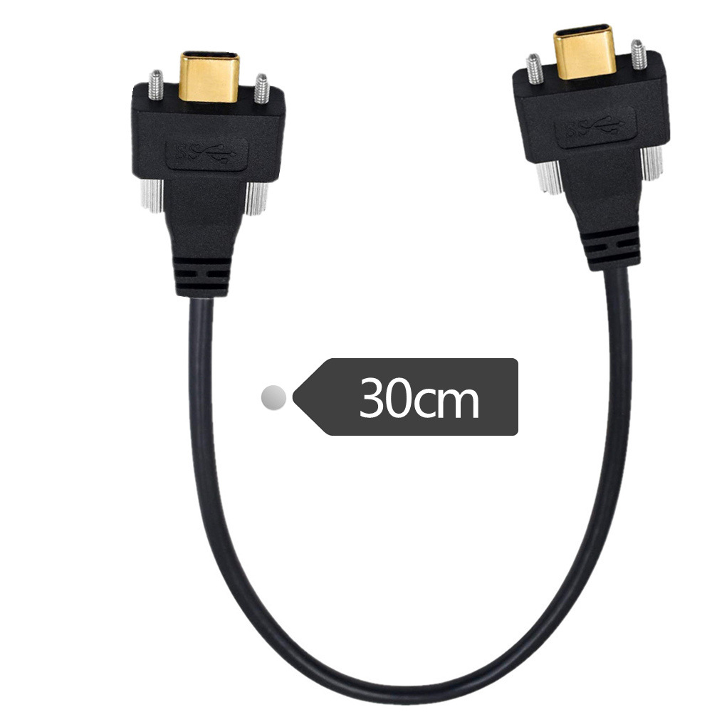 带双螺丝固定锁面板USB 3.1 Type-c转USB-C公对公转换线10gb-阿里巴巴
