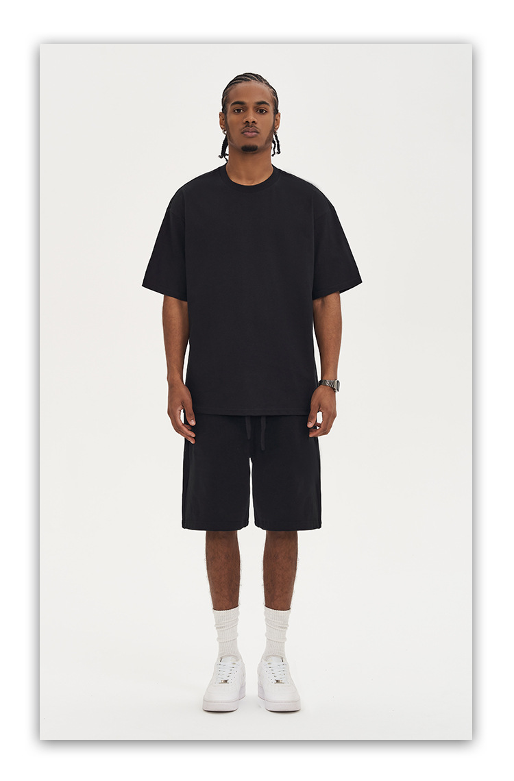 2025春夏新款220G精梳棉FOG配色男装短袖男士T恤纯色宽松潮流上衣-阿里巴巴