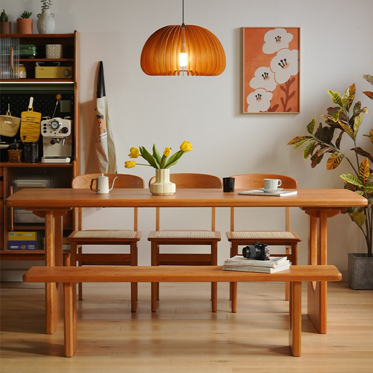 Nordic Solid Wood Dining Table and Chair Combination Home Living Room ...