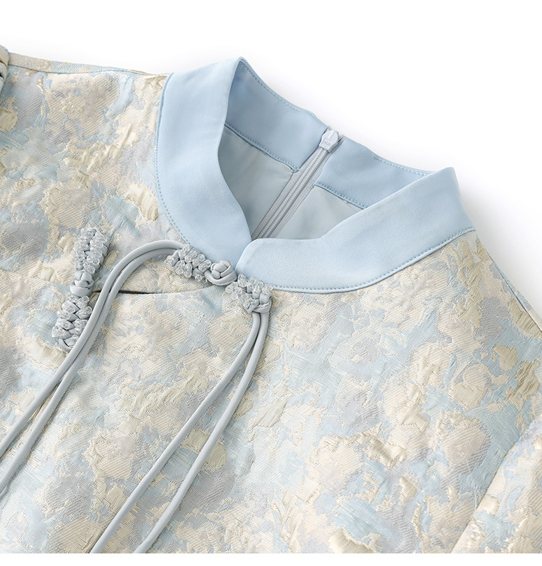 2401605-春季新品重工金丝浮雕油画提花显瘦收腰连衣裙子女装遮肉-阿里巴巴