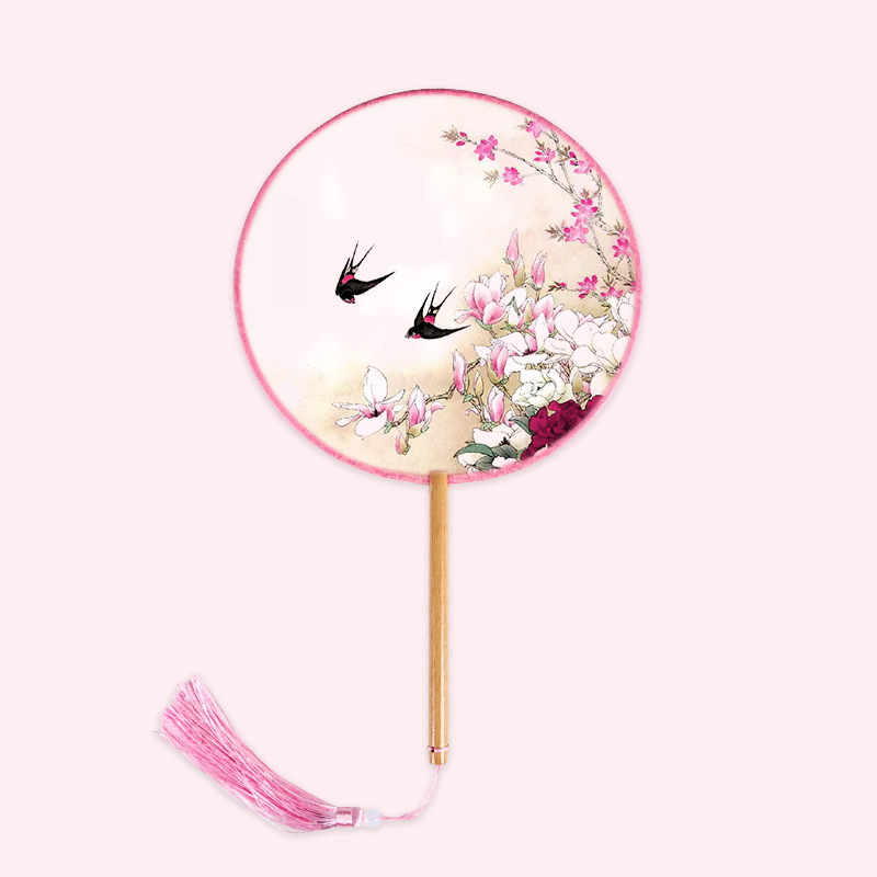 Translucent antique hanfu costume fairy dress dance round fan woman ...