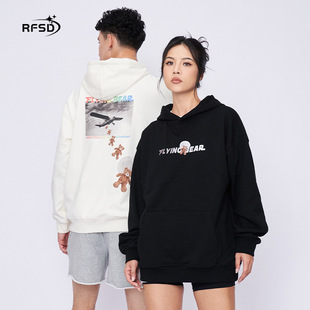 RFSD男装|2024秋冬重磅430G加厚连帽卫衣男跨境ins潮原创印花卫衣-阿里巴巴