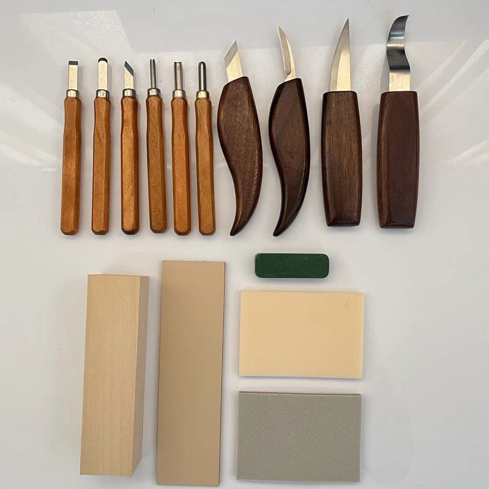 雕刻刀方柄木雕刀套装17件套木刀挖勺刀木工削刀手工木雕刻刀工-阿里巴巴