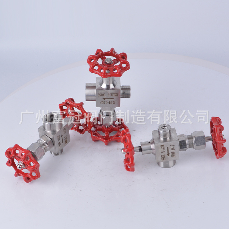 J19W-160P压力表三通针型阀 304不锈钢仪表阀门 压力表三通阀-阿里巴巴