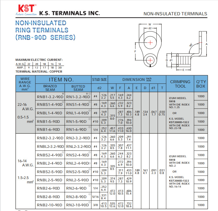 国产圆形裸端子RNBS5-4-90D RNBS8-4-90D RNBS8-5-90D RNB5-5-90D-阿里巴巴