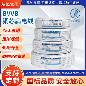 起帆电线国标铜芯BVVB白色护套线2芯3芯*1 1.5 2 4 6家装用电源线-阿里巴巴