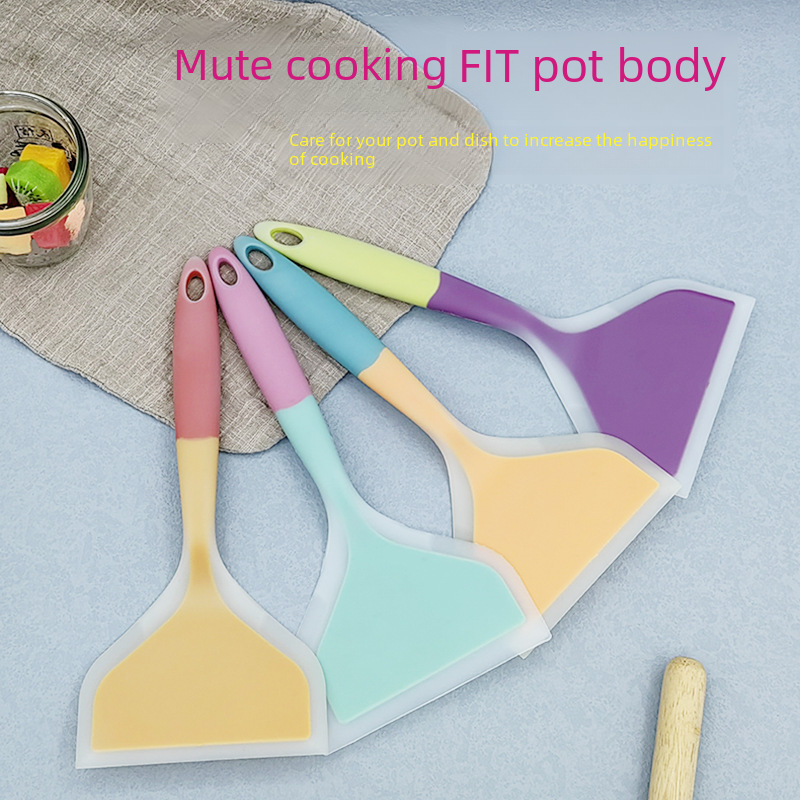 Cross-border Jade spatula non-stick pan silicone spatula wide-mouth ...