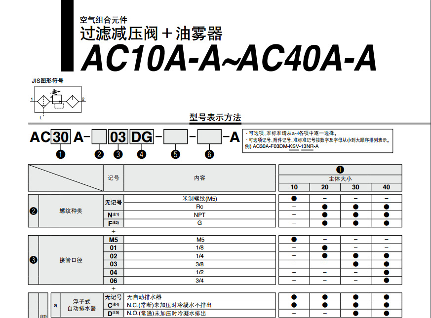 SMC原装三联件过滤器AC30-03/ F03/N03-B 03G/C/D-R-2-B 02D-A/-B-阿里巴巴