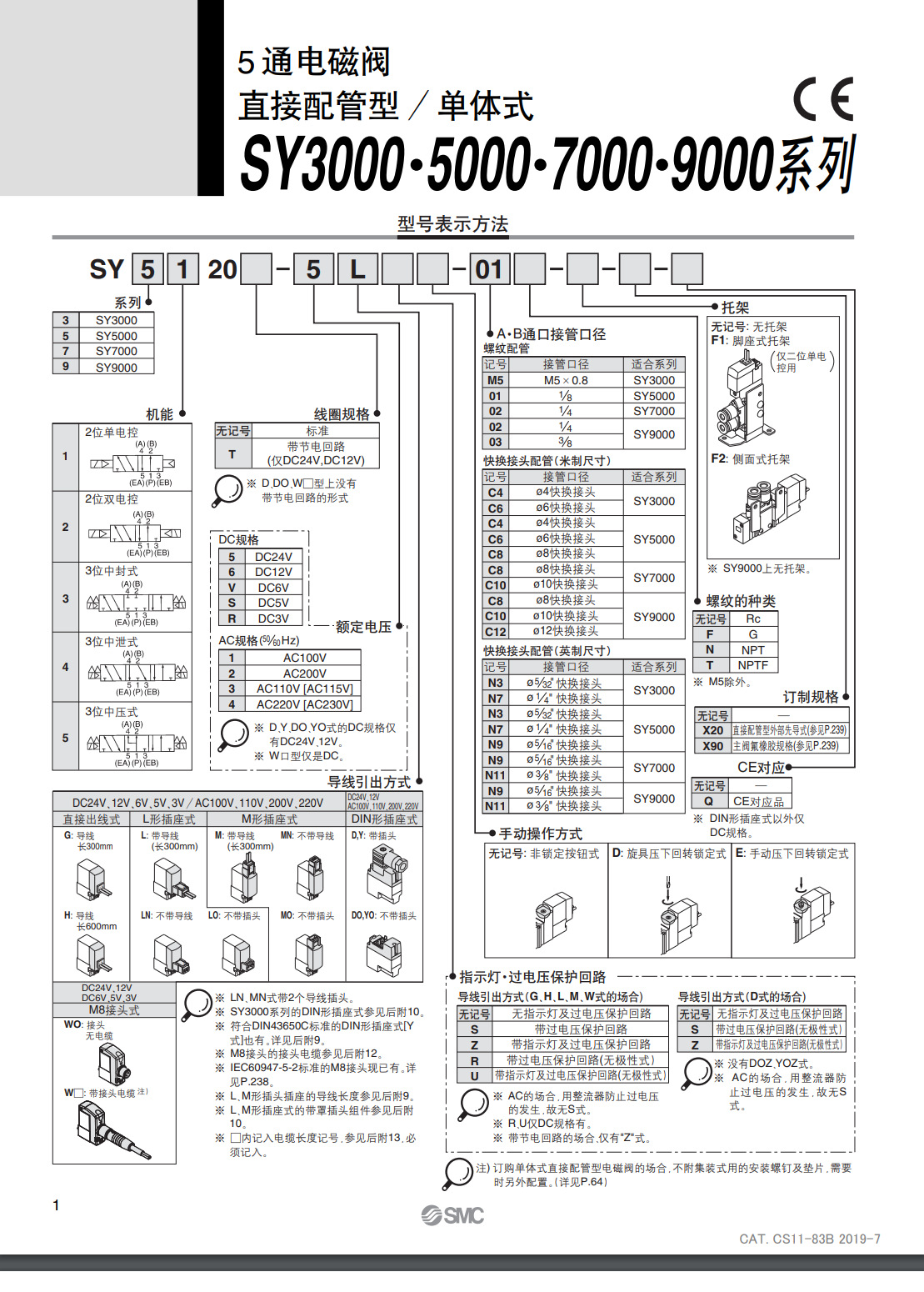 SMC 电磁阀SY3320-5MZD/5MZE/5MZ-C4/C6/M5 多型号支持订货销售-阿里巴巴
