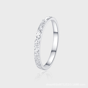 S925纯银碎冰冰戒指女通勤时尚直播爆款闭口戒CNC工艺设计高级感-阿里巴巴