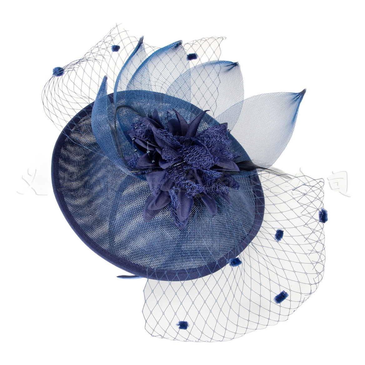 Cross-Border small fresh Navy Lotus mesh shape small hat banquet stage veil bride hat women ...