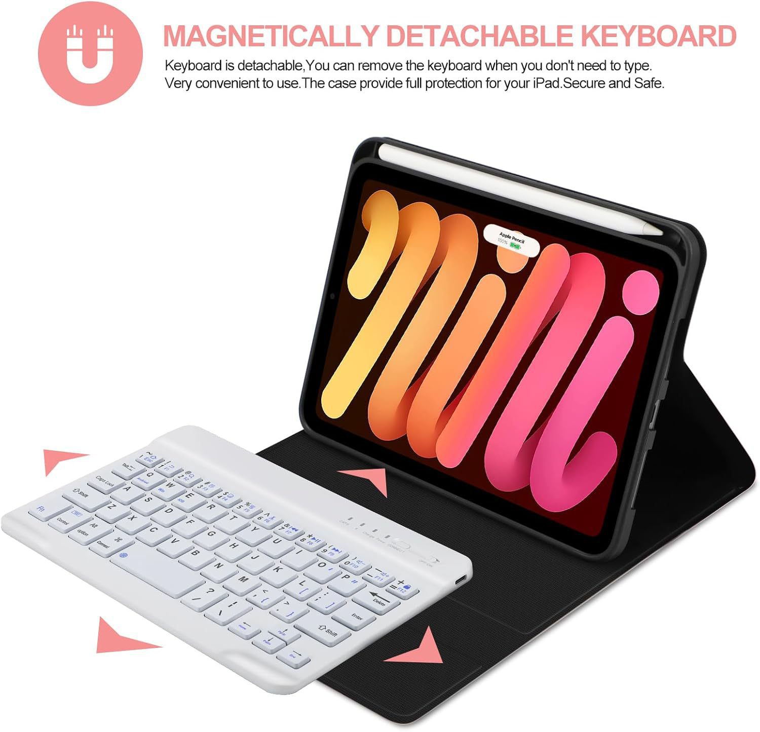 iPad平板mini7保护套可拆分蓝牙键盘迷你6上笔槽磁吸软壳适用8.3"-阿里巴巴