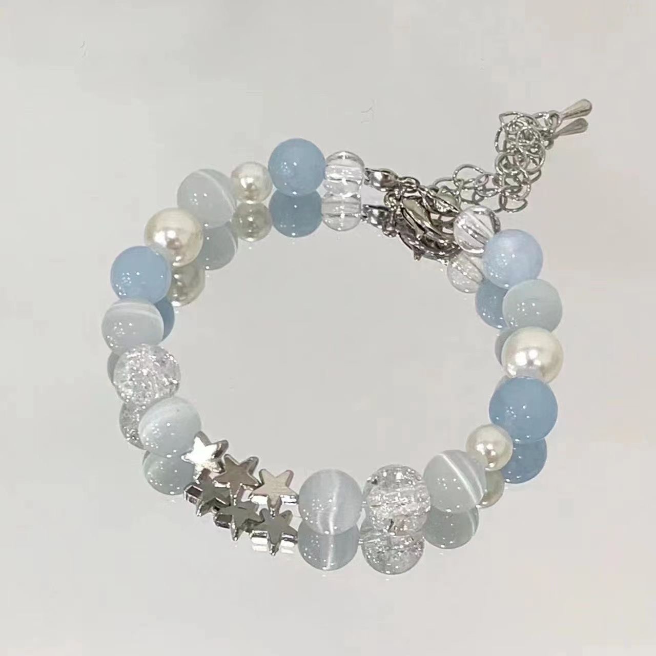 【星之海】星星蓝色串珠珍珠手链女小众设计森系高级感手串送闺蜜-阿里巴巴