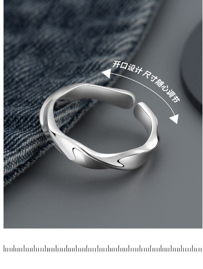 S999纯银无尽单戒男女戒指日单身男士韩ins首饰生日520礼物送男生-阿里巴巴