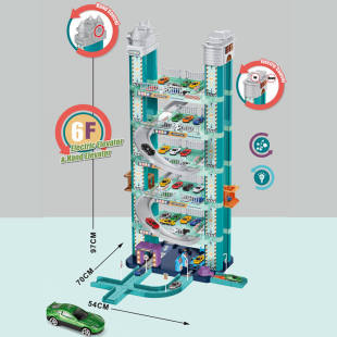 跨境智能停车城市大楼公路轨道车汽车停车场大冒险益智玩具套装盒-阿里巴巴