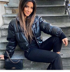 2022Winter women coat Warm thick leather Parkas femme jacket-阿里巴巴