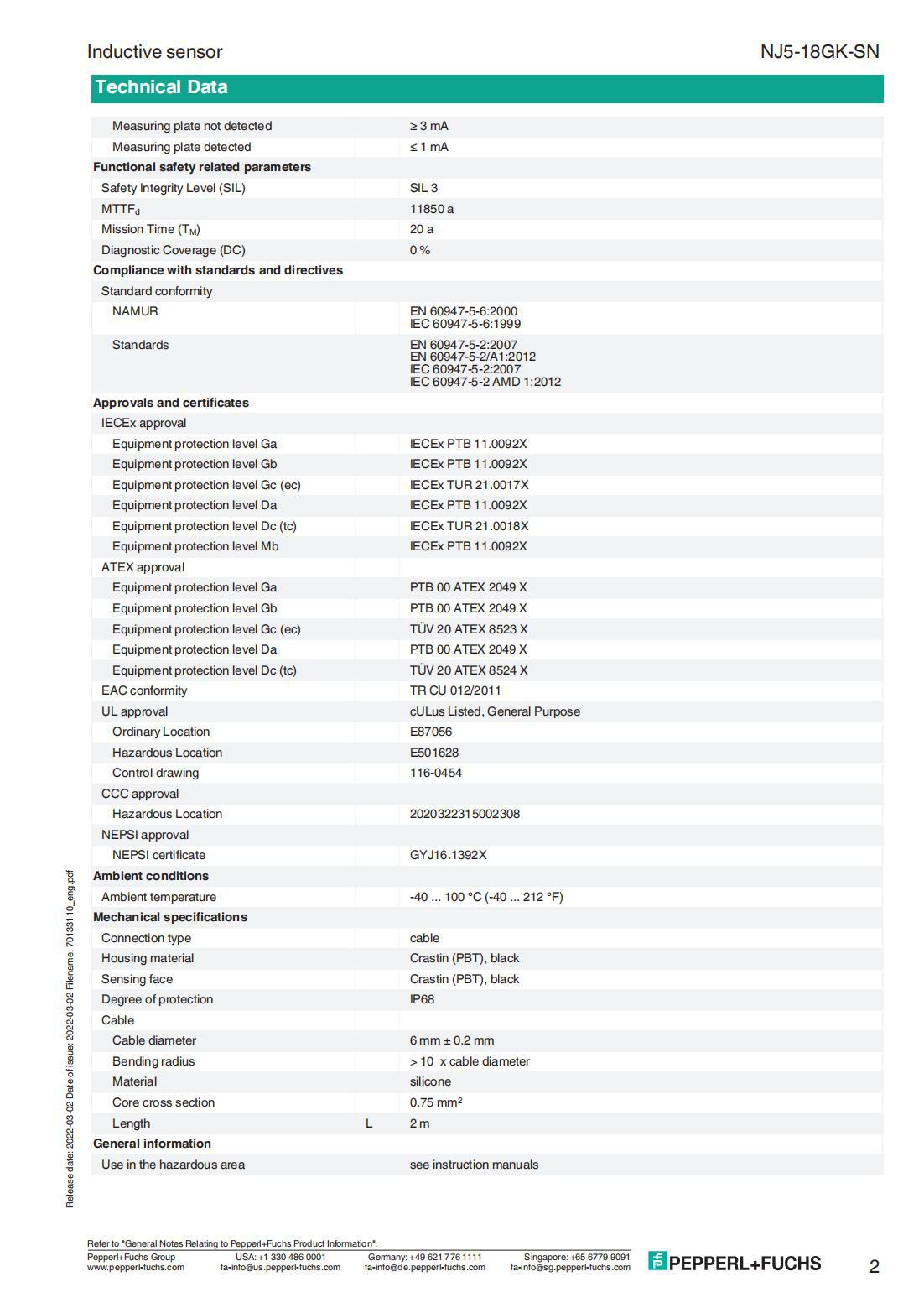 NJ5-18GK-SN倍加福本安型传感器/防爆接近开关250929/70133110-阿里巴巴