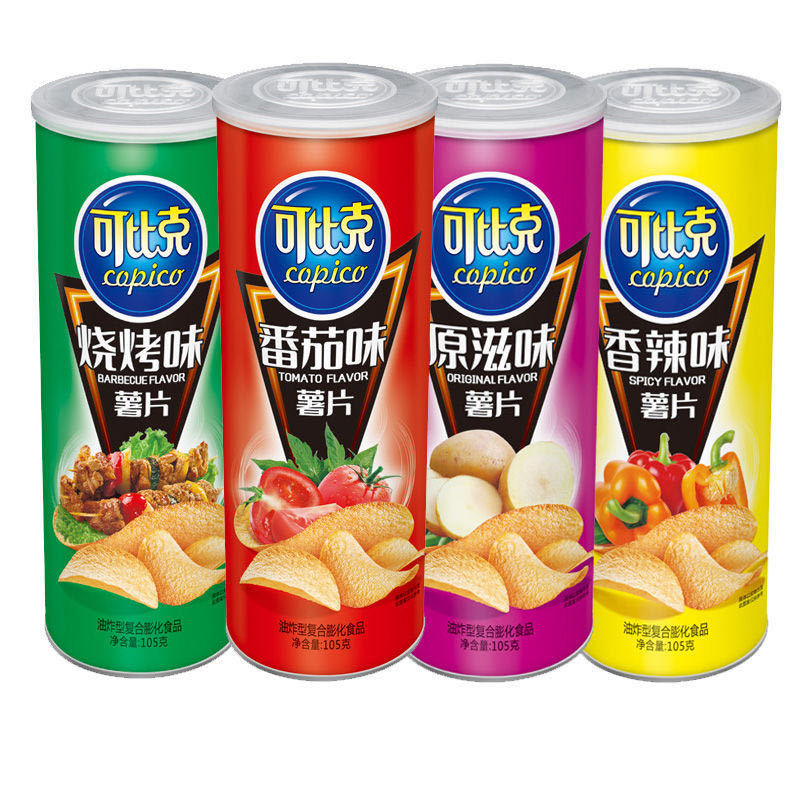 可比克薯片105g大桶薯片达利园桶装半箱批发膨化休闲食品膨化土豆-阿里巴巴