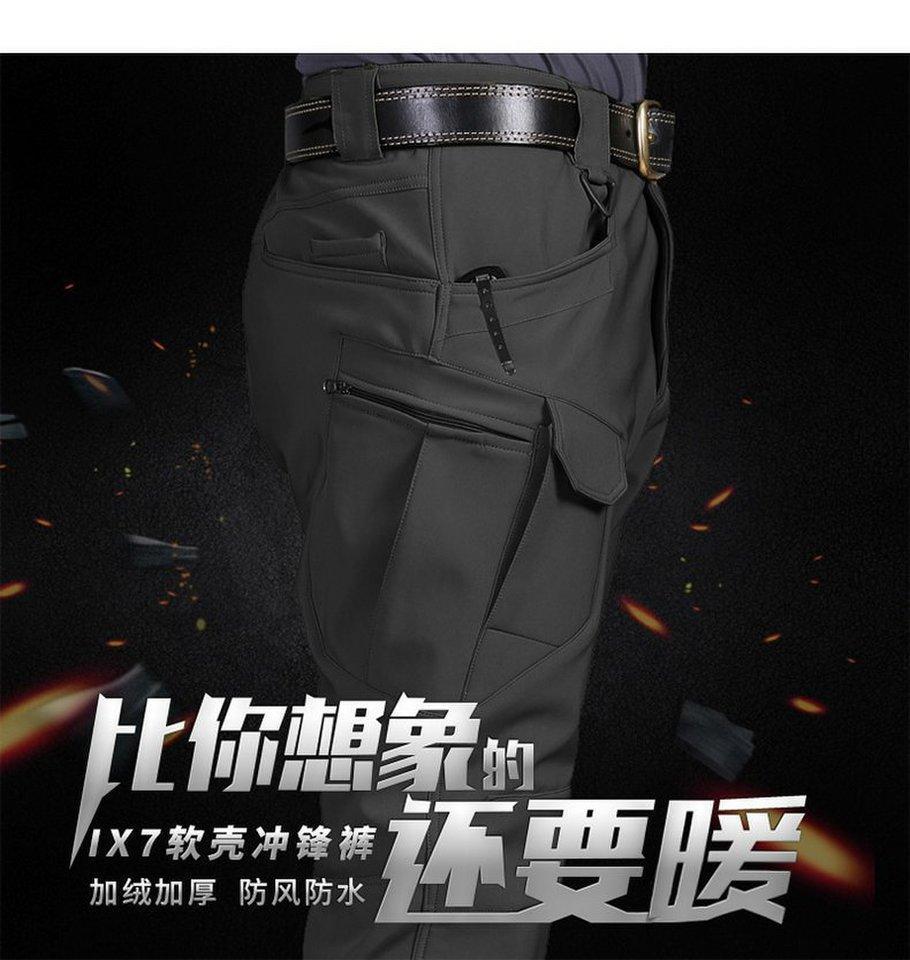 现货秋冬软壳作战男裤户外加绒保暖军迷裤耐磨多口袋战术长裤-阿里巴巴