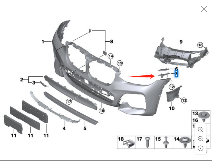 51117399983，51117399984 适用于宝马X3 G08 前杠下支架-阿里巴巴