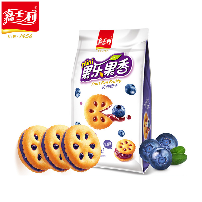嘉士利果乐果香果酱夹心饼干85g早餐迷你小点心零食蓝莓草莓-阿里巴巴