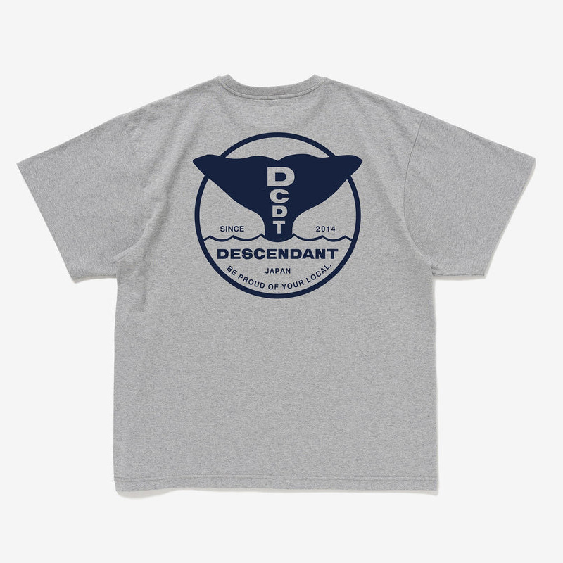DESCENDANT DCDT西山彻限定款鲸鱼尾巴T恤字母印花圆领短袖日系潮-阿里巴巴