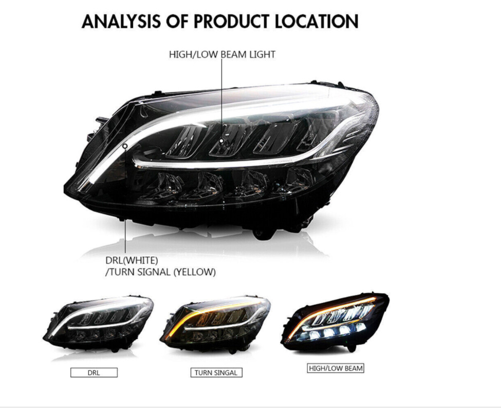 适用于奔驰205低配前大灯 2059065404 2059065504-阿里巴巴