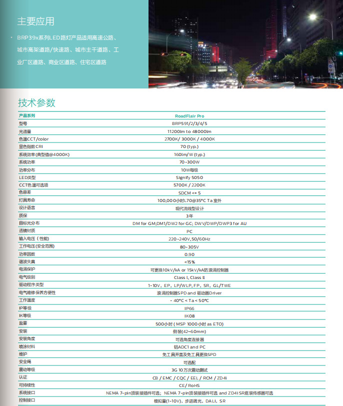 飞利浦LED路灯头BRP59X可调光道路停车场小区高杆灯IP66防水路灯-阿里巴巴