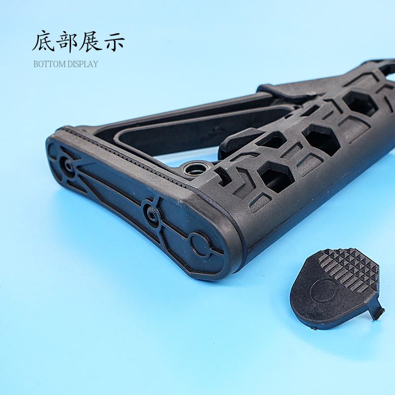镂空CTR尼龙后托8代9代JM轻量化战术AR托心软弹枪玩具配件吃鸡-阿里巴巴