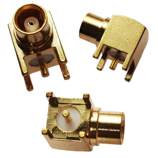 全铜镀金Mcx-Kwe 母头母座插板弯式90度直角接头 射频同轴 连接器-阿里巴巴