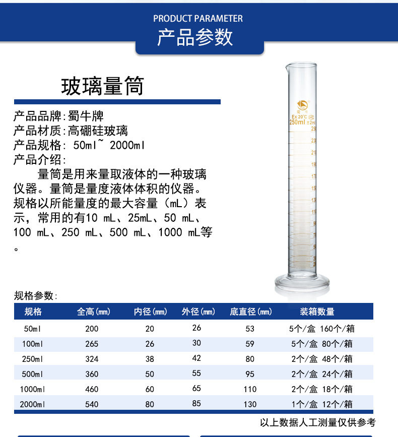 蜀牛玻璃量筒 50-2000ml带刻度耐高温耐酸碱透明高硼硅玻璃量筒-阿里巴巴