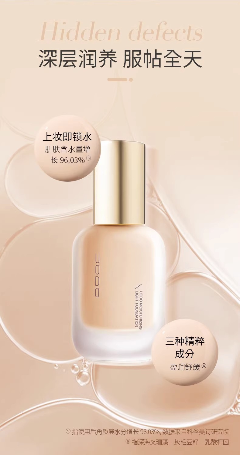 uodo粉底液遮瑕持久不脱妆优沃朵混干油皮控油水润不卡粉官方正品-阿里巴巴
