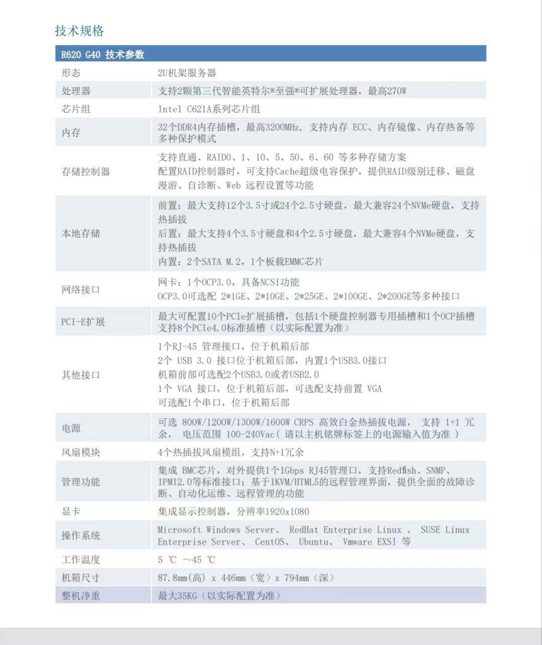 宁畅R620 G40性能强劲配置灵活海量存储旗舰型2U双路机架式服务器-阿里巴巴