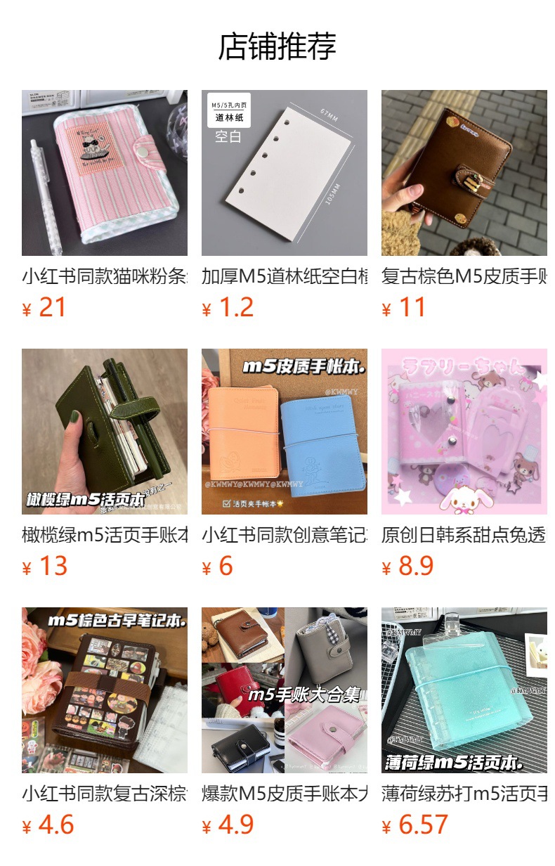 雪花绑带m5手账本活页可拆卸diy小众学生随身笔记日记事本子ins风-阿里巴巴