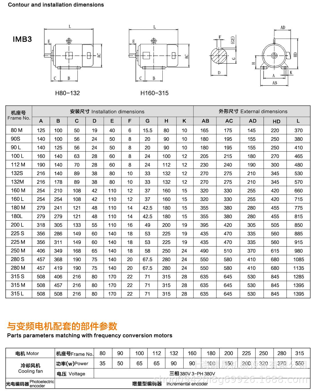 变频调速三相异步电动机YVP-100L2-4-3KW 变频电机 调速电机-阿里巴巴