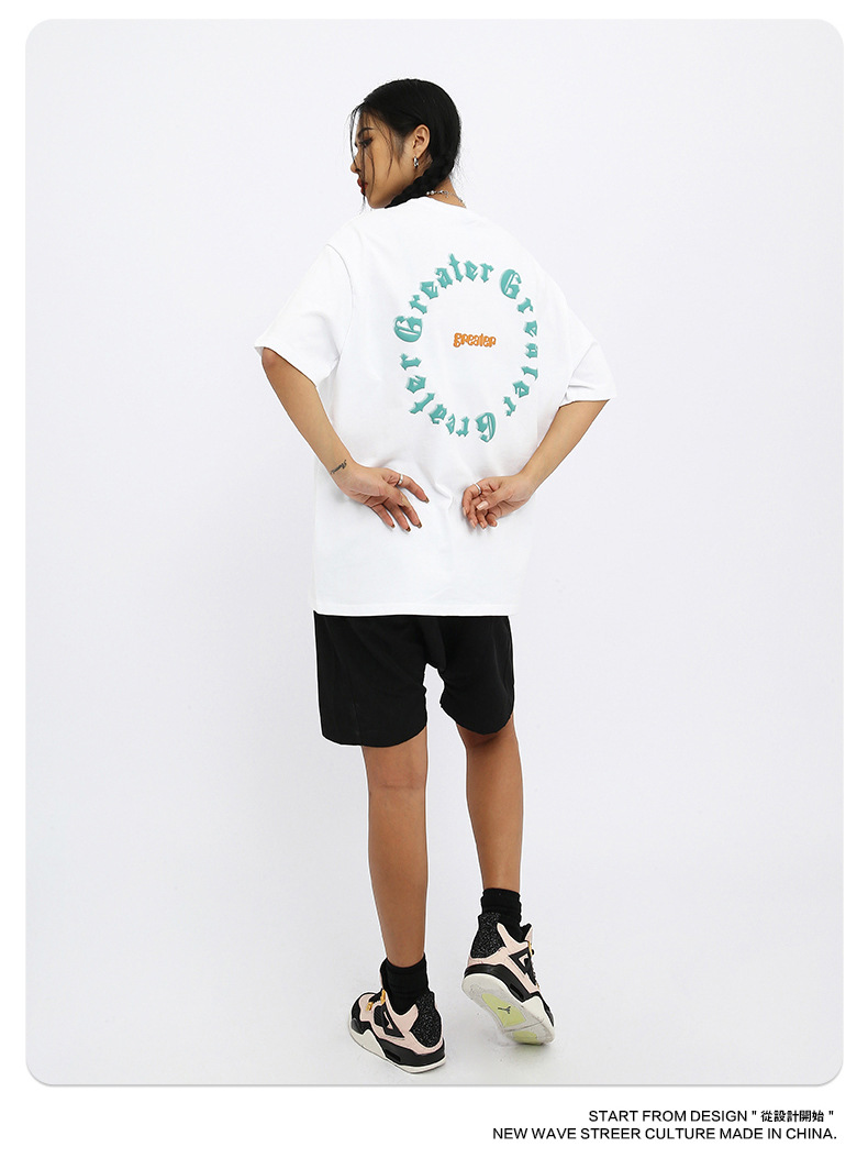 RFSD男装|2023夏季新款潮牌美式街头发泡英文印花男士短袖T恤230g-阿里巴巴