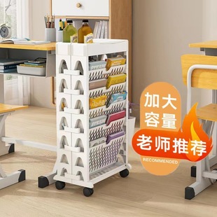 多功能移动书架家用落地带轮置物架桌面收纳架简易书架-阿里巴巴