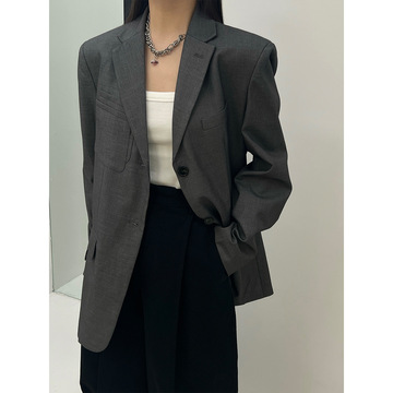 [清仓特价 不退换]假口袋设计日常宽松挺阔小西装外套V12141-阿里巴巴