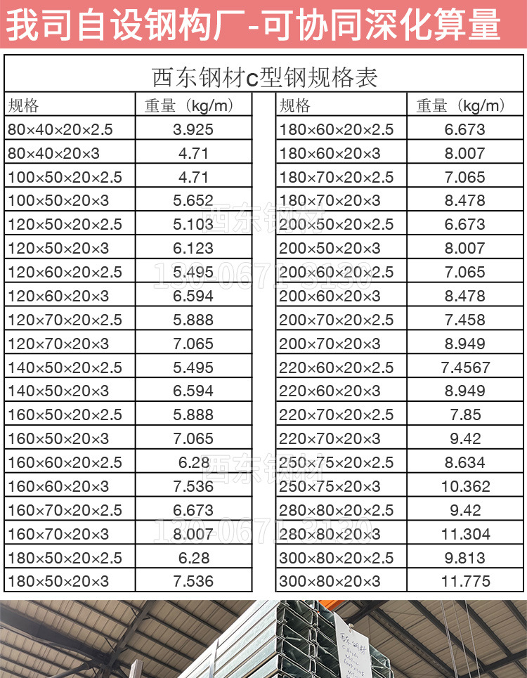 欧标c型钢规格表 珠海c型钢批发 防腐檩条厂家 肇庆钢材激光切割-阿里巴巴