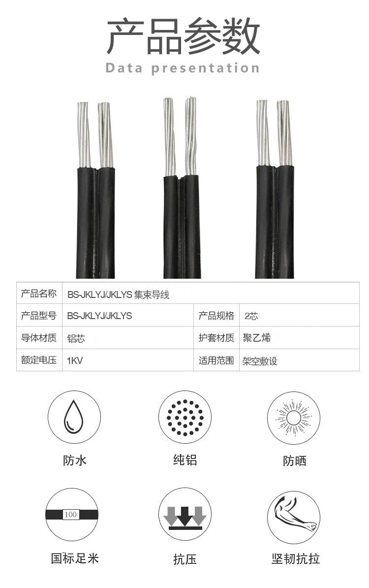 BS-JKLYJ/JKLYS 2*25 4*25 4*50 2芯/4芯 平行集束导线铝芯扁电缆-阿里巴巴