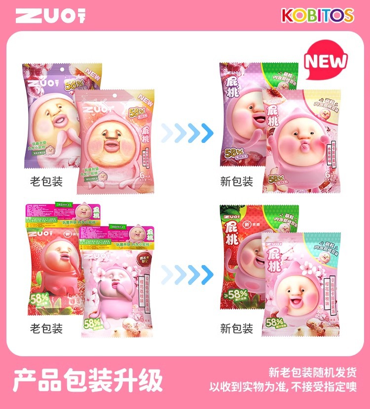 ZUO一下低卡蒟蒻果冻屁桃萌粒版 蒟蒻果冻单独包装6包零食批发96g-阿里巴巴