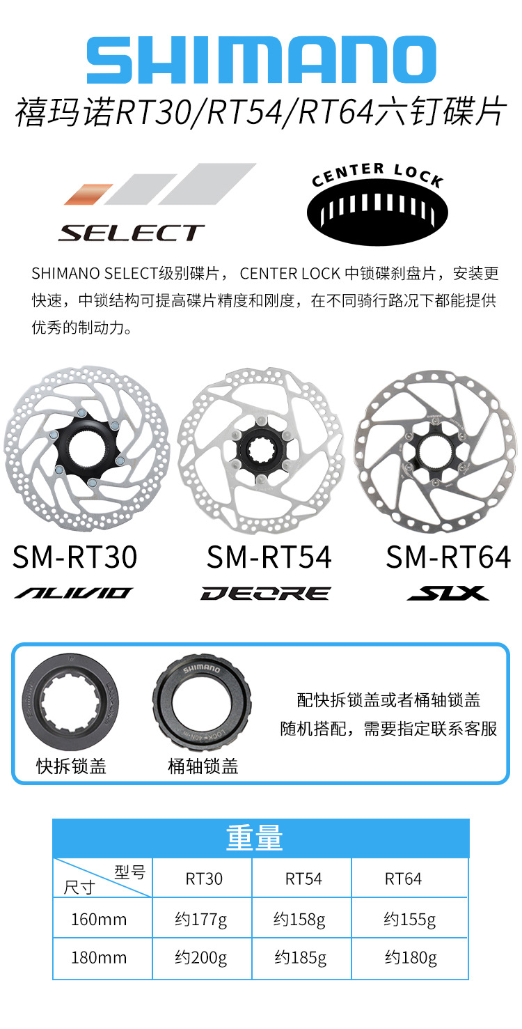 SHIMANO喜玛诺RT10/RT30/RT54/RT64/RT70/MT800中锁碟片碟刹盘片-阿里巴巴