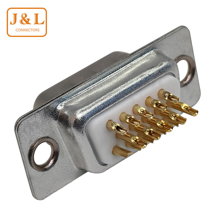 三排 DB15公头/母头VGA白胶蓝胶 镀金焊线式 DB15串口插座连接器-阿里巴巴